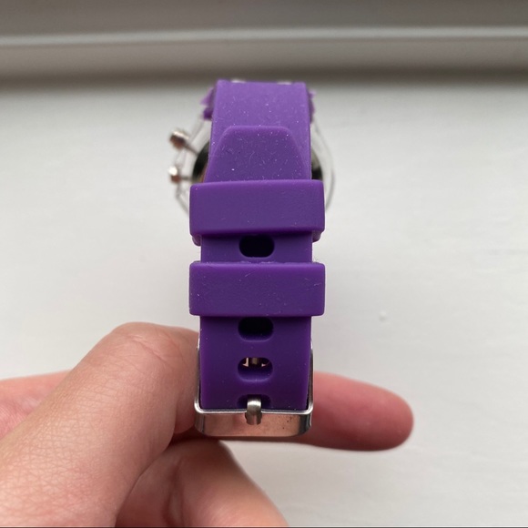 Geneva | Accessories | Retro Geneva Clear Plastic Purple Rubber Watch ...